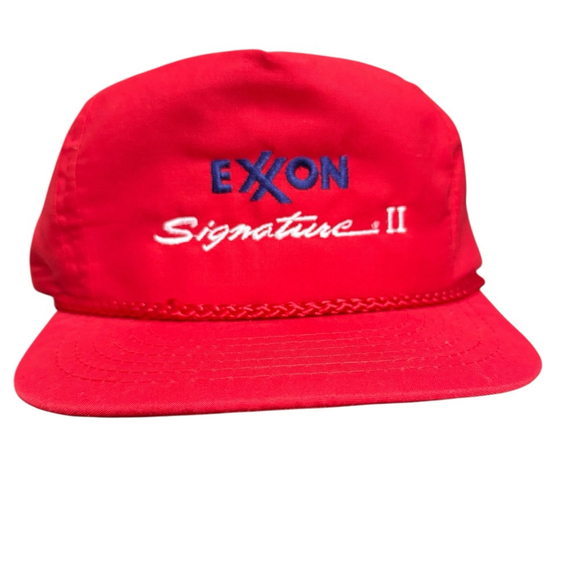 Exxon | Accessories | Vintage Exxon Signature Ii Hat Adjustable Red ...